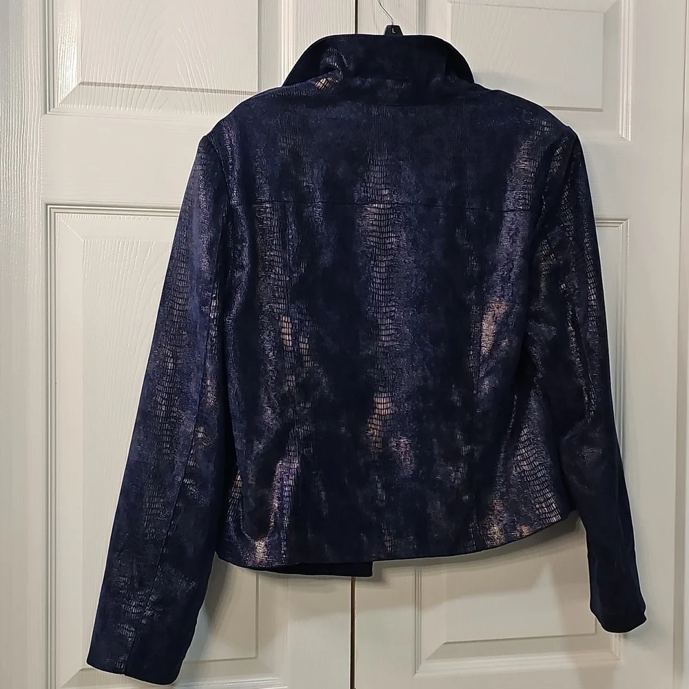 Linear | Jackets & Coats | Linear Vintage Snakeskin Metallic Gold Navy ...
